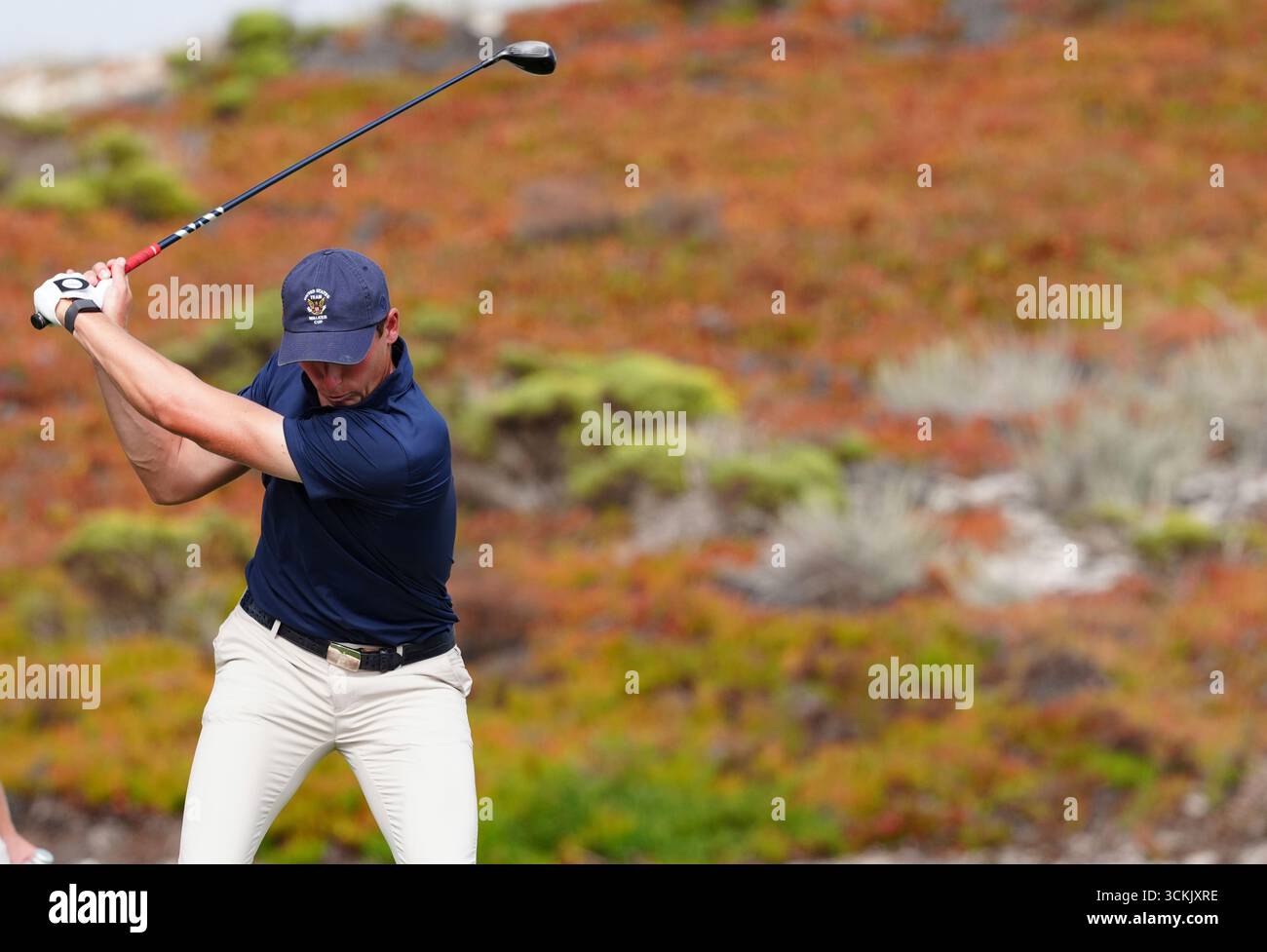 PEBBLE BEACH, CA - SEPTEMBER 07: Team USA golfer Ben James plays his ...