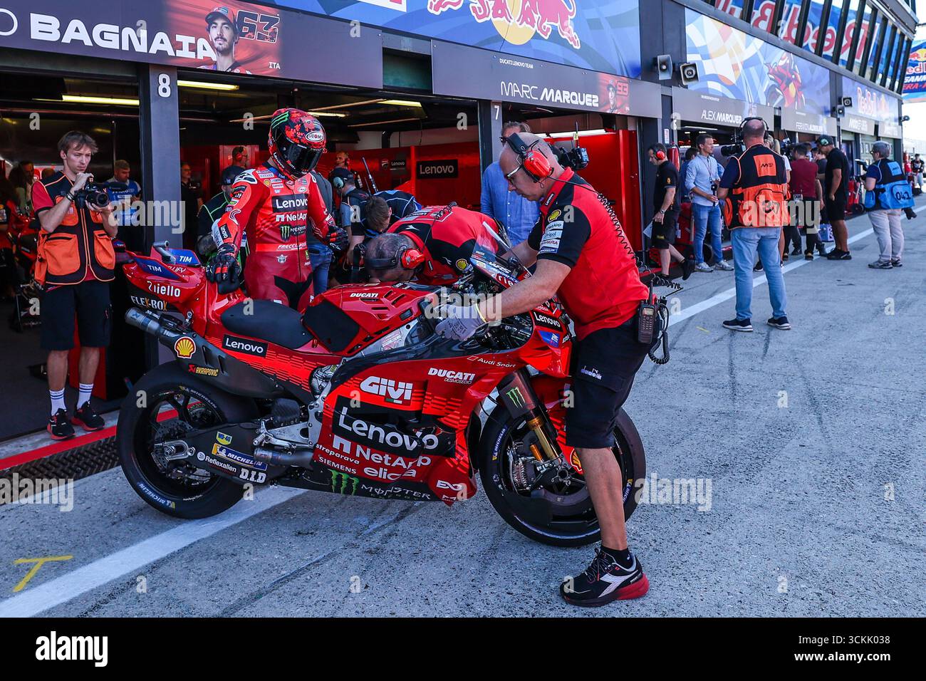 Marc Marquez of Spain and Ducati Lenovo Team seen during MotoGP GP16 ...
