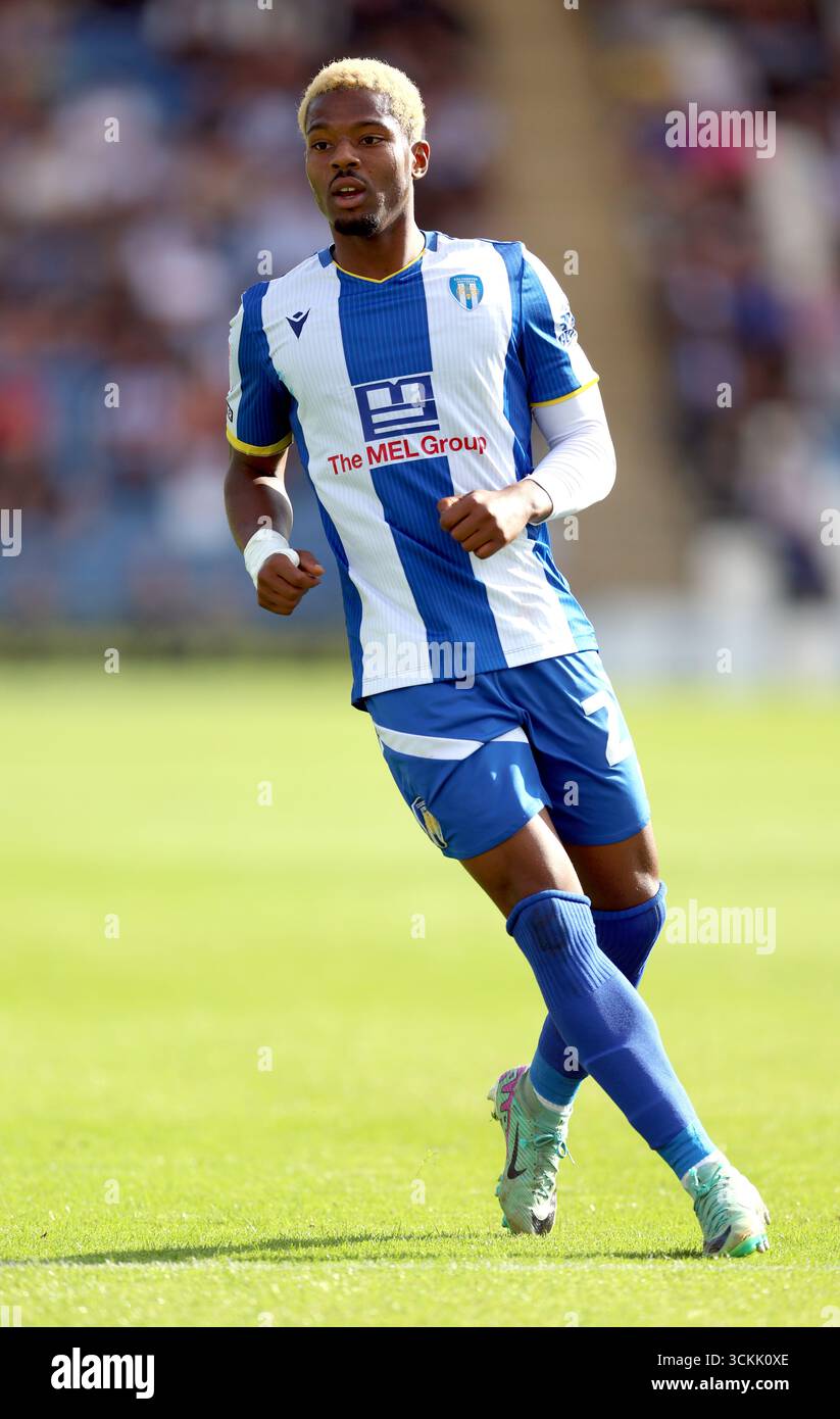 Colchester United’s Owura Edwards during the Sky Bet League Two match ...