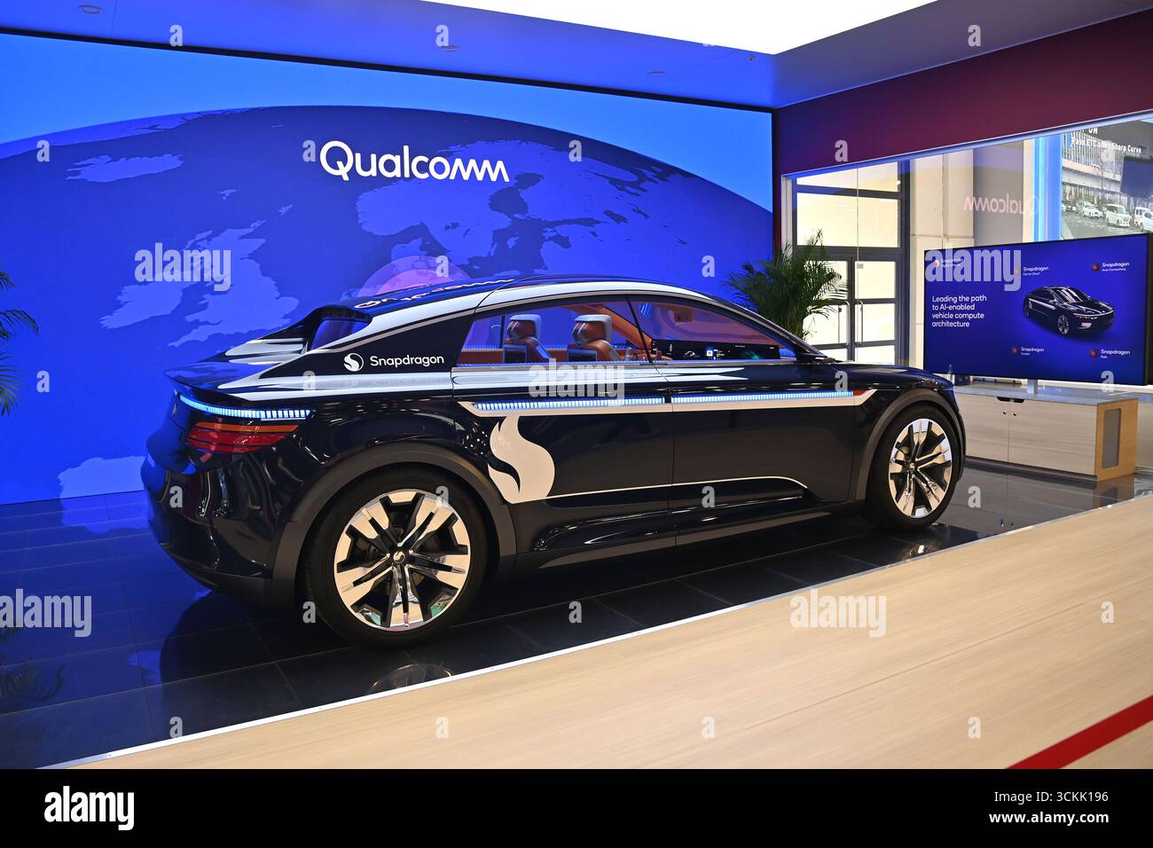 Quacomm Snapdragon booth installed in a Chinese electric car. Car ...