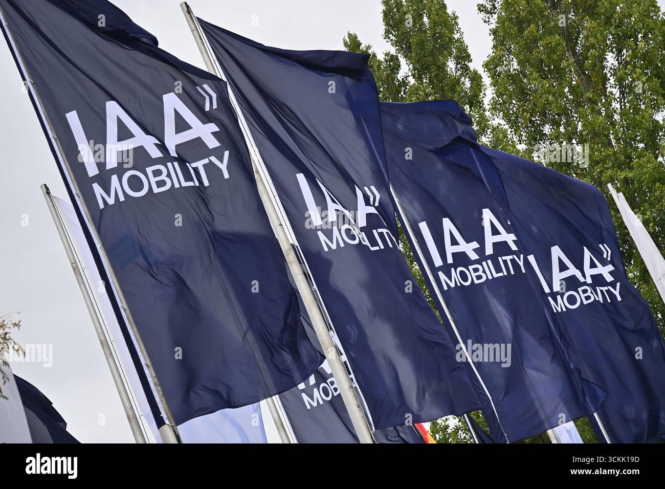 Border motif: Flags with IAA logo. IAA Mobility 2025 at the Munich ...
