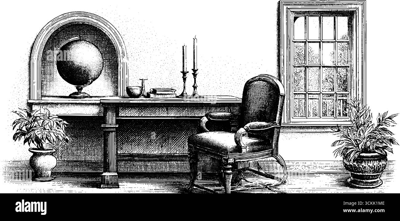 Desk lamp vintage book Stock Vector Images - Alamy