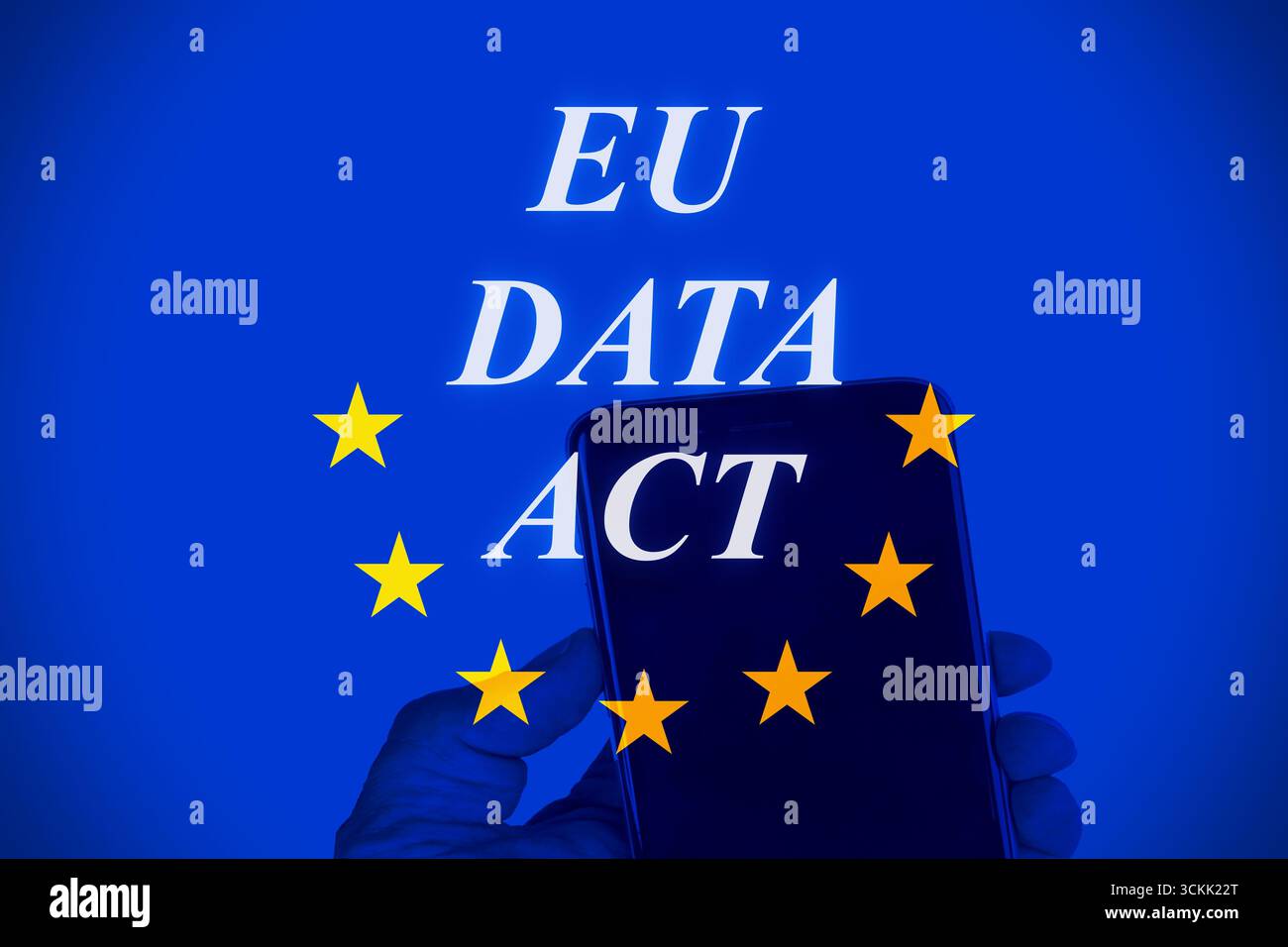 Eu data act text on European flag Stock Photo - Alamy