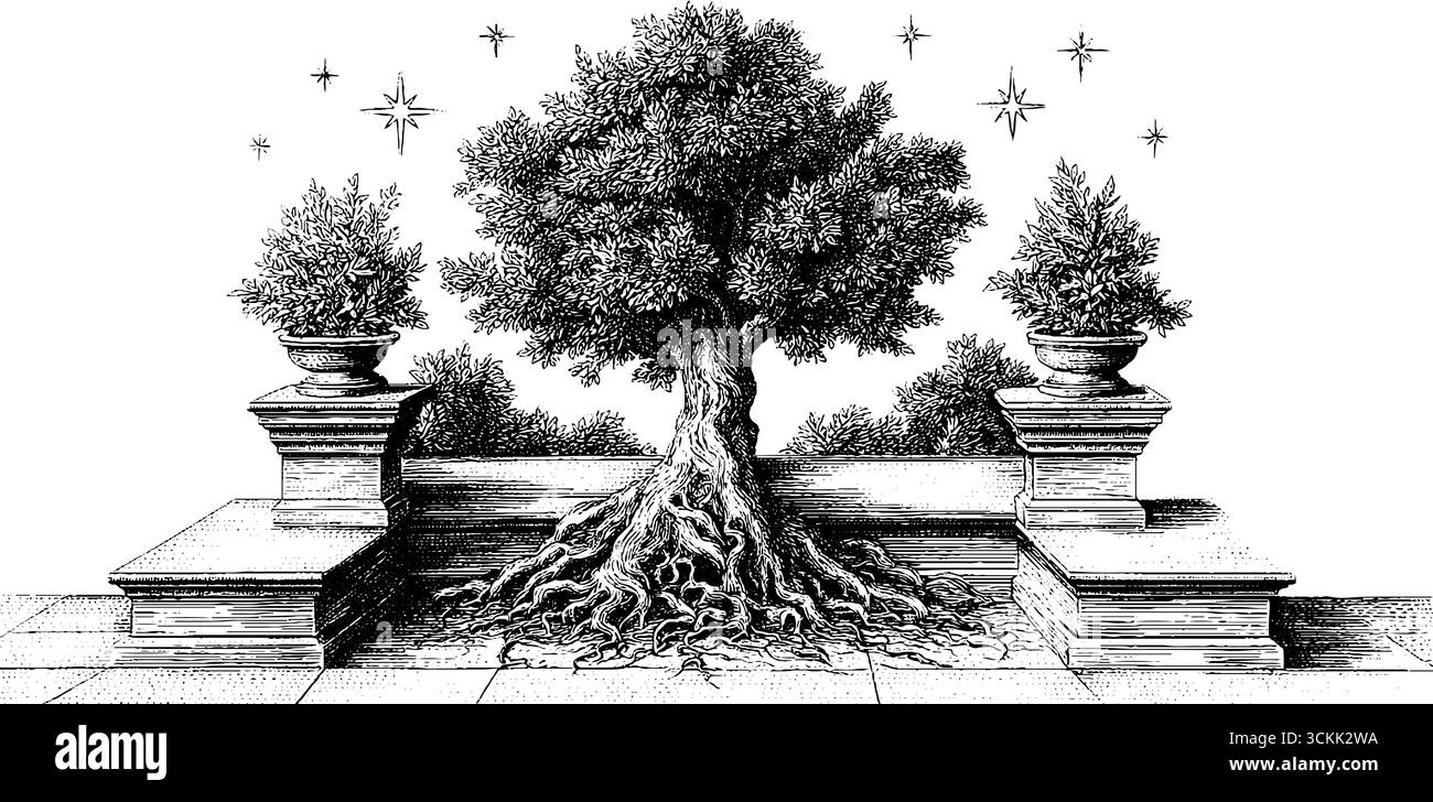 Enchanted throne room with tree roots and marble elements - magical ...