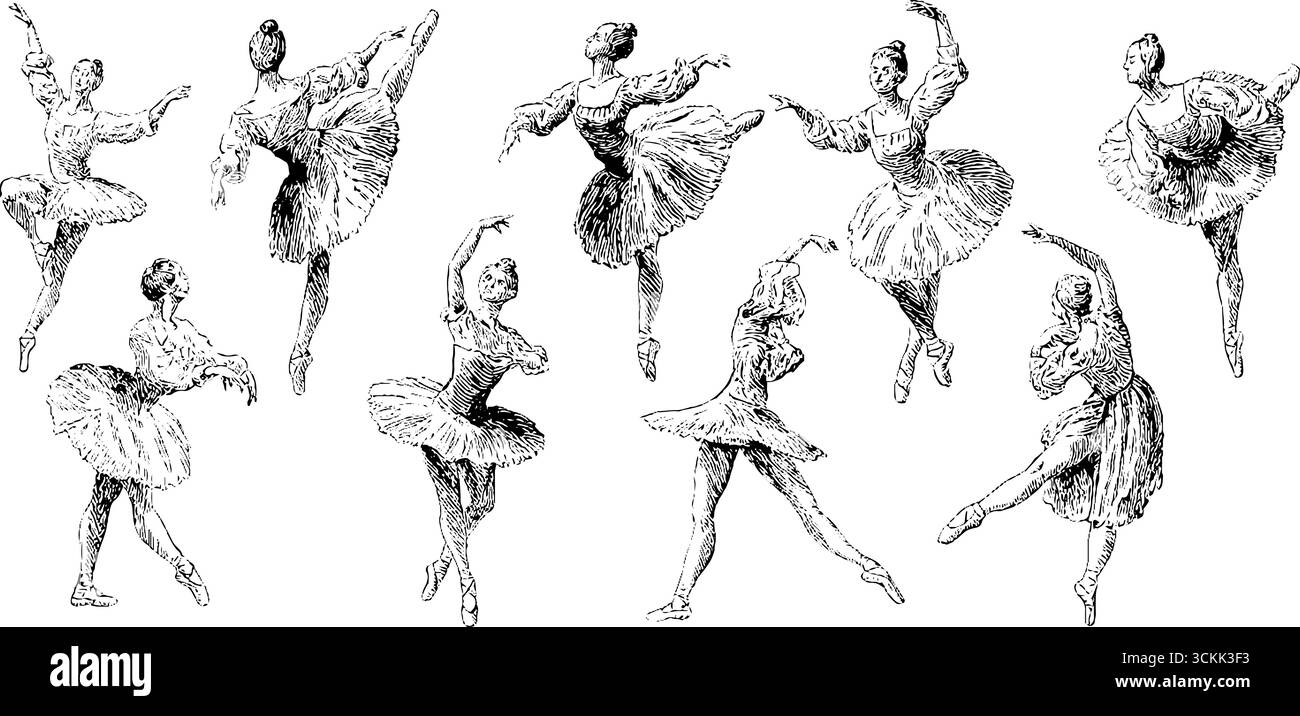 Vintage ballet dancers in Stock Vector Images - Alamy
