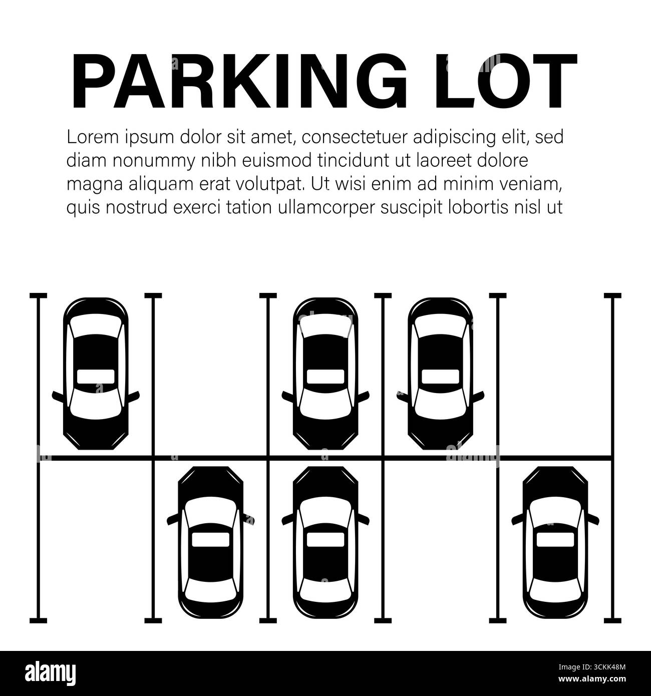 Parking lots or Car Parking Space from Aerial view. Vector Illustration ...