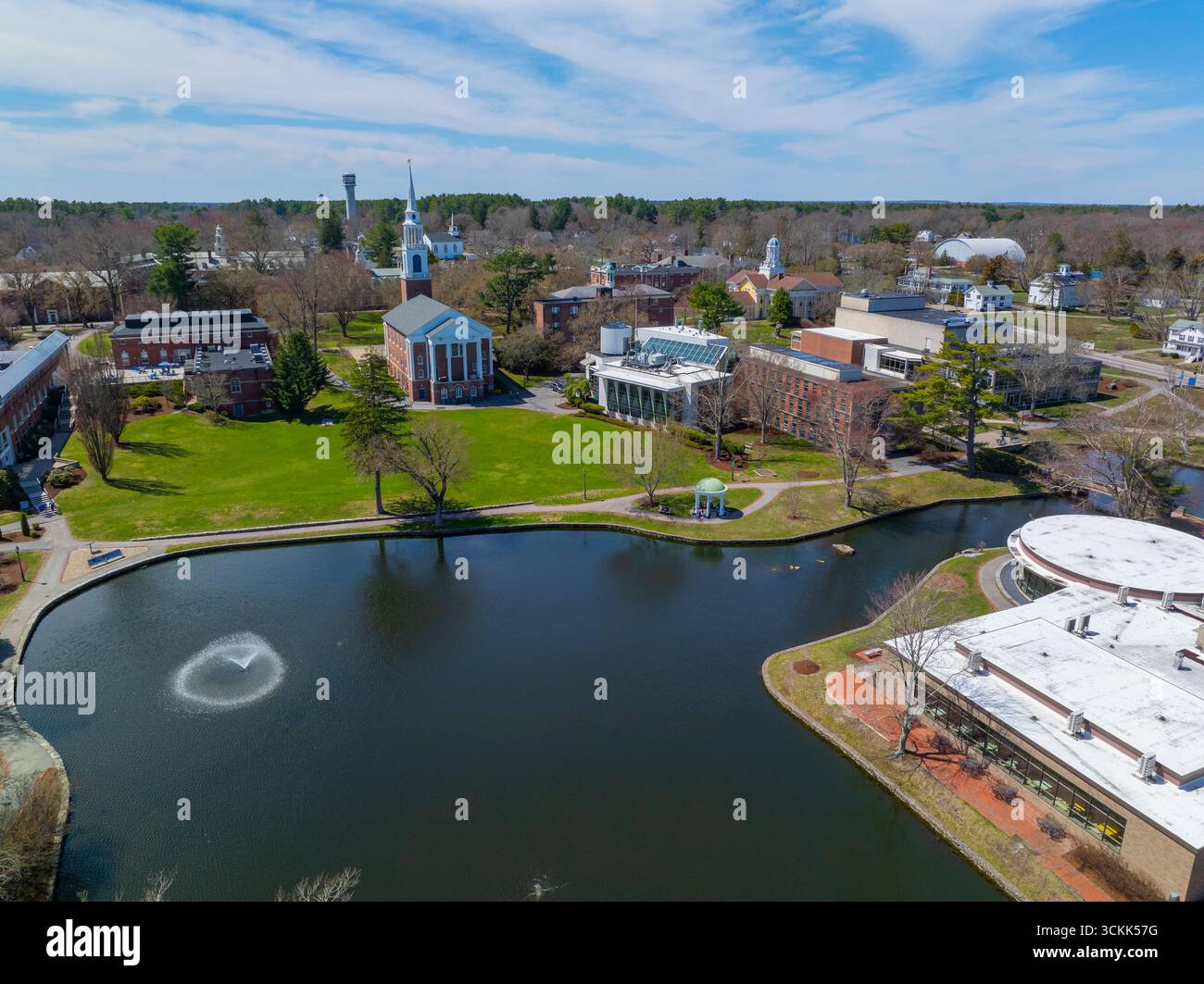 Wheaton College aerial view including Cole Memorial Chapel at 26 E Main ...