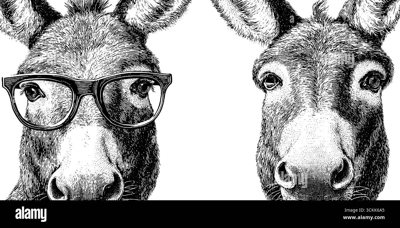 Collage donkey Black and White Stock Photos & Images - Alamy