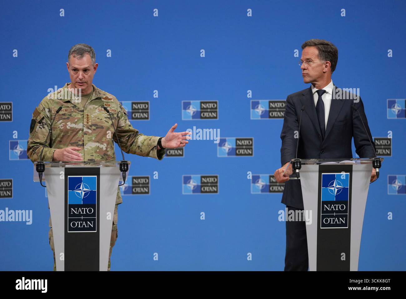 NATO Secretary General Mark Rutte, right, and Supreme Allied Commander ...