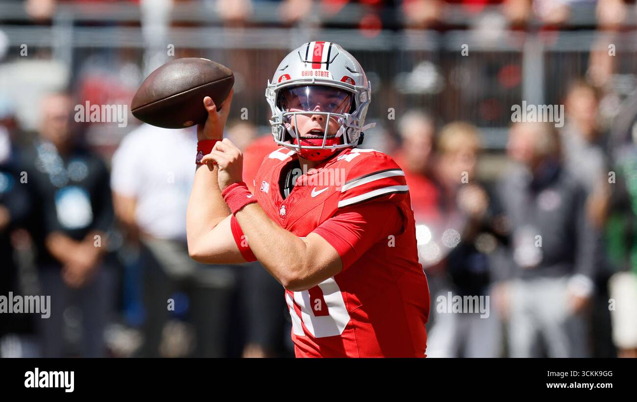 Ohio State quarterback Julian Sayin plays against Texas during an NCAA ...