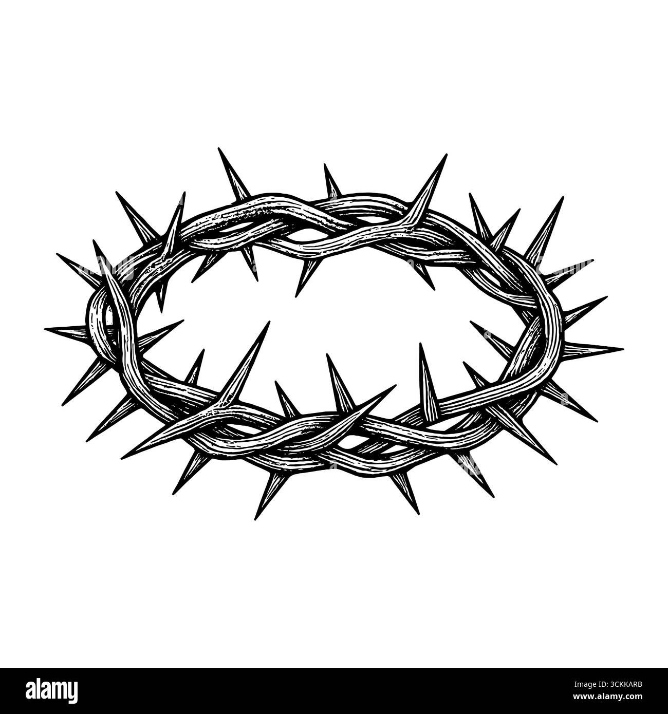 Black line crown thorns jesus hi-res stock photography and images - Alamy