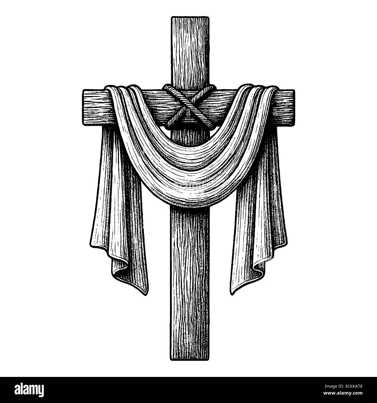 A wooden cross — a symbol of the crucifixion and sacrifice of Jesus ...