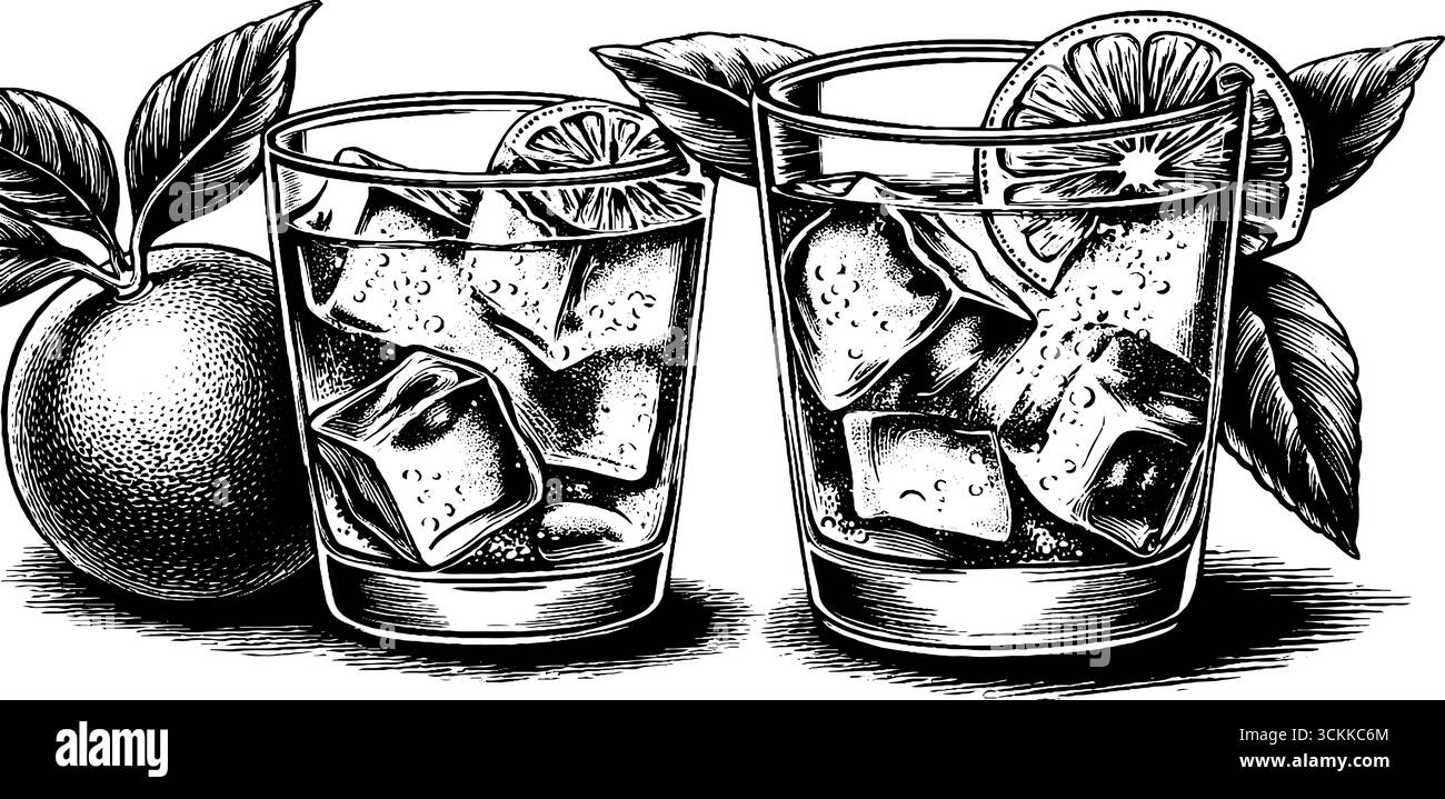 Vintage engraved aperol spritz illustration for beverage menu design ...