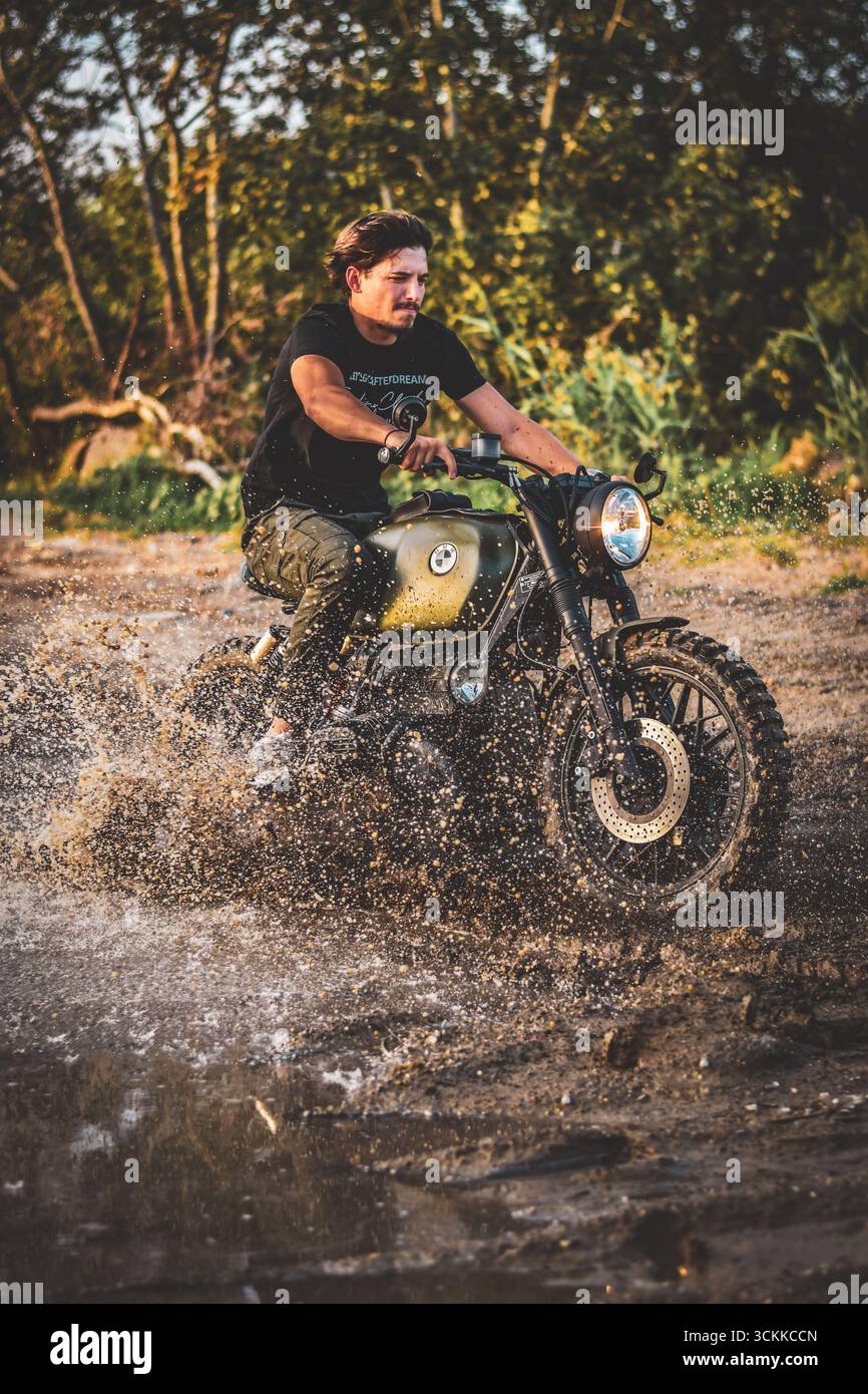 Motorcycle man rugged hi-res stock photography and images - Alamy