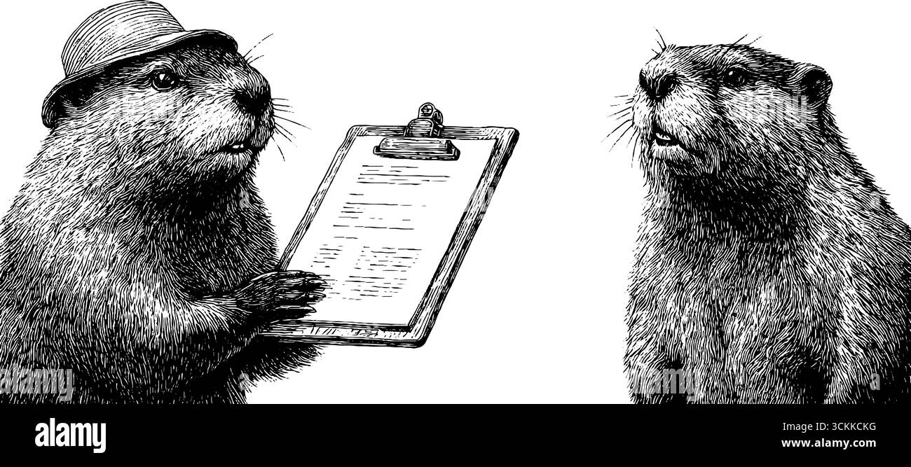 Engraved beaver illustration set with toolbelt - vintage grunge style ...