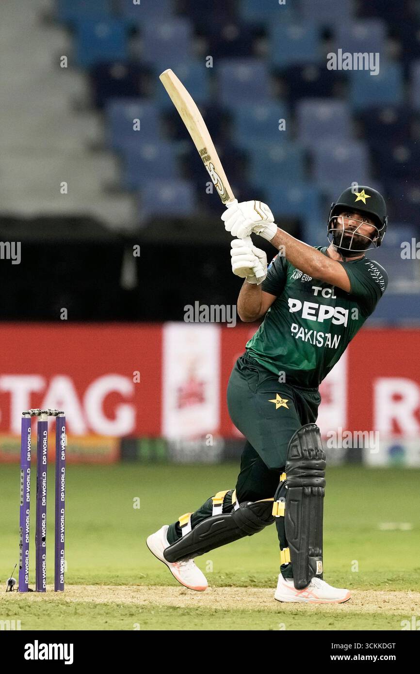 Pakistan's Fakhar Zaman plays a shot during the Asia Cup Cricket match ...