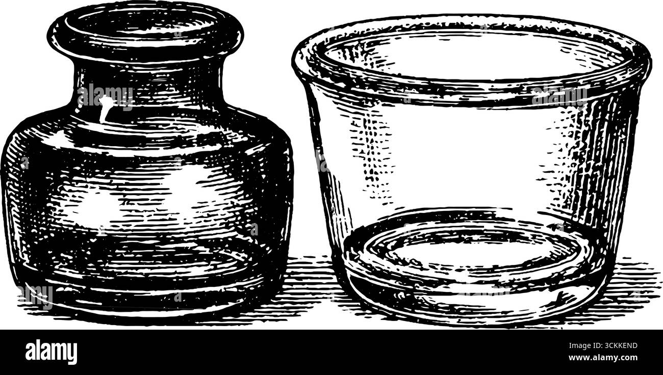 Engraved mezcal glass and salt jar illustration for beverage culture ...