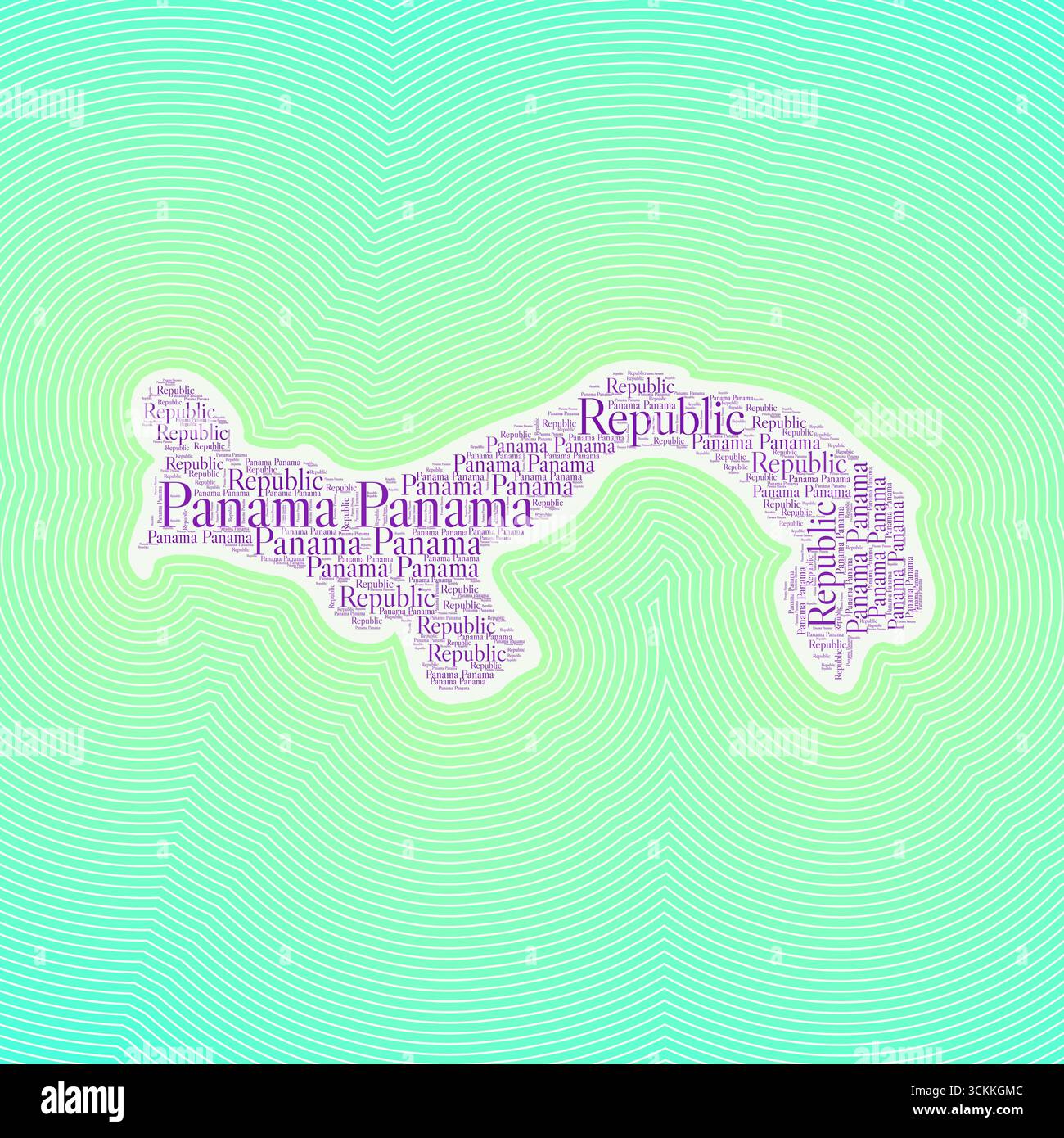 Panama shape formed by country name in multiple languages. Panama ...