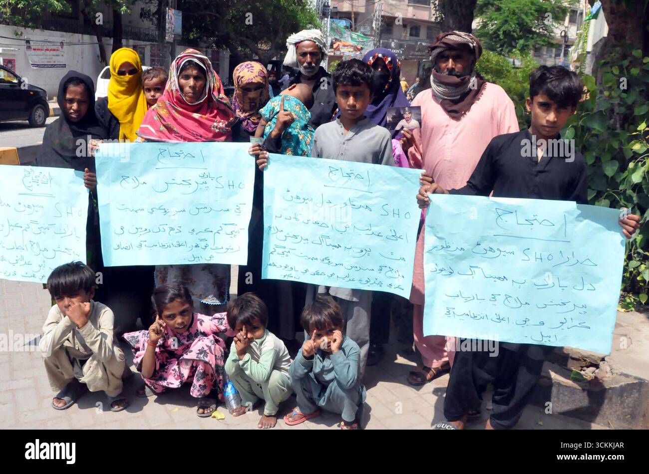 HYDERABAD, PAKISTAN, SEP 12: Residents of Sehwan are holding protest ...