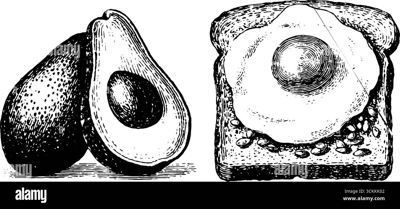 Poached egg and avocado Stock Vector Images - Alamy