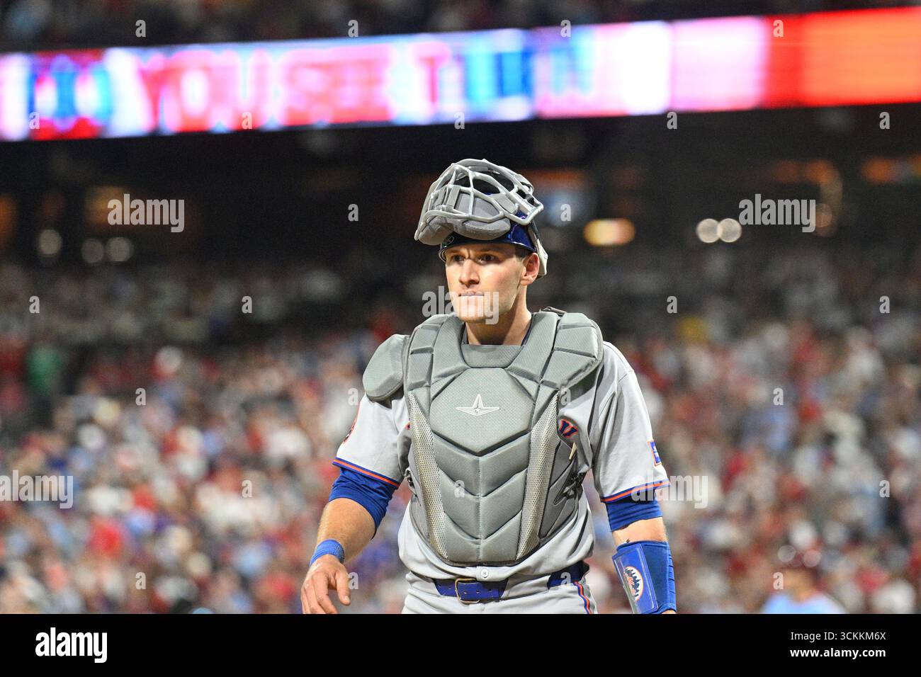 PHILADELPHIA, PA - SEPTEMBER 11: New York Mets catcher Hayden Senger ...
