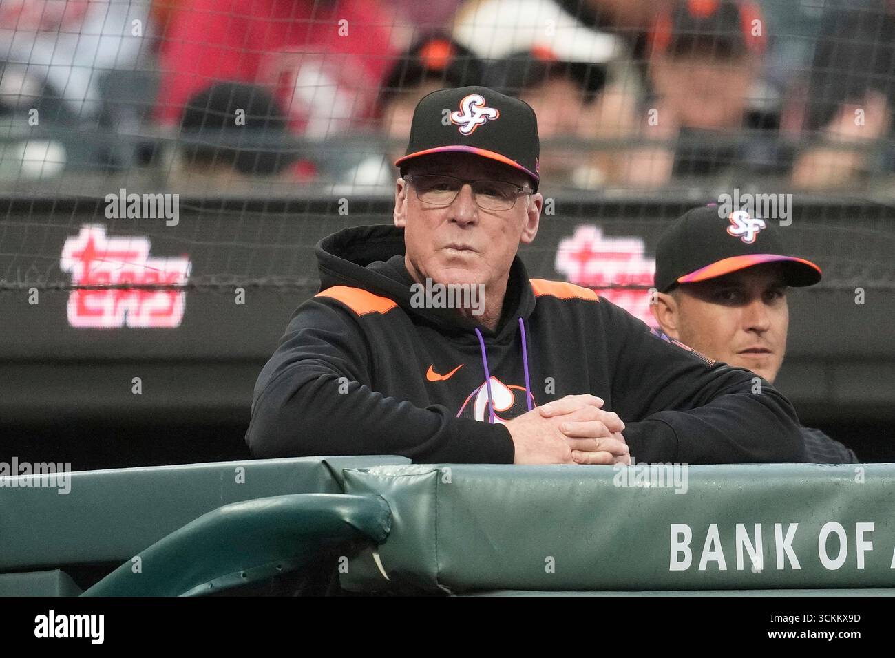 San Francisco Giants manager Bob Melvin during a baseball game against ...