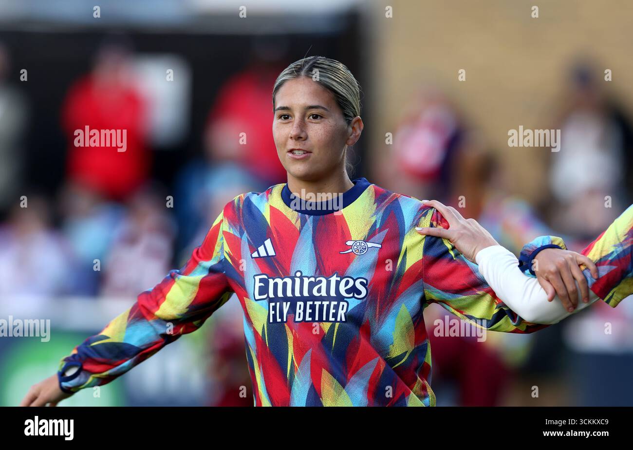 Arsenal's Kyra Cooney-Cross warms up before the Barclays Women's Super ...