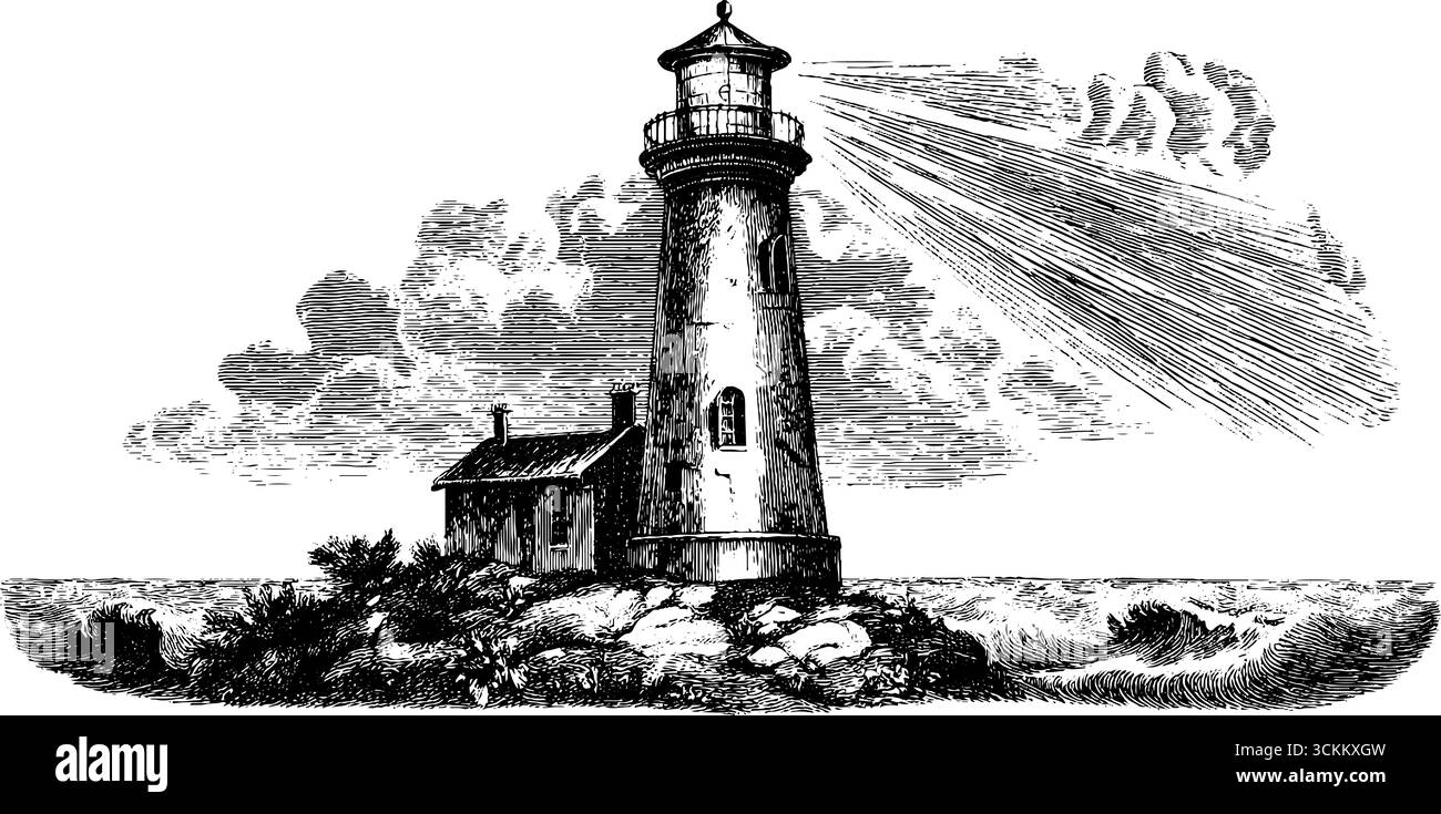 Weathered lighthouse building in Stock Vector Images - Alamy