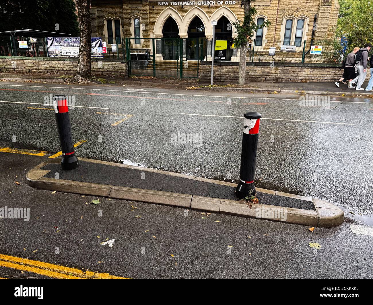 Manchester, UK - September 11, 2025: City scenery featuring a roadside ...