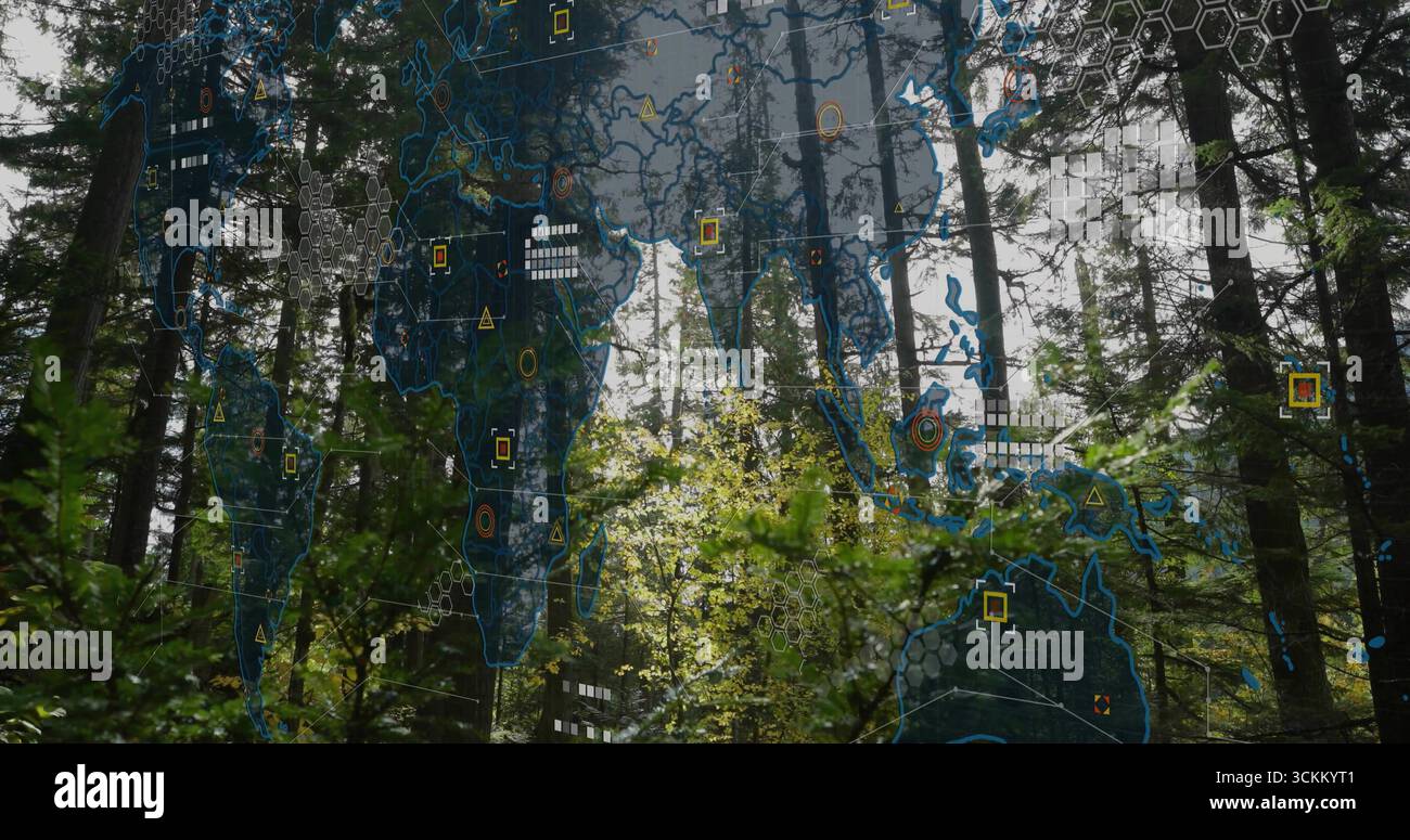 Spanning world map overlay hi-res stock photography and images - Alamy