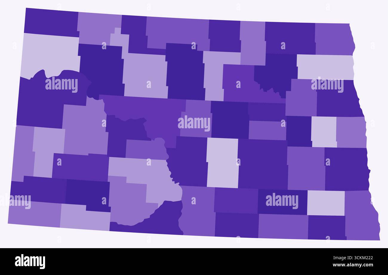 Map of North Dakota with counties. Just a simple state border map with ...