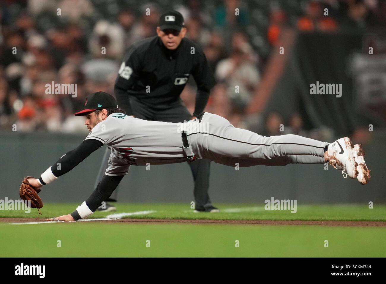 Arizona Diamondbacks' Blaze Alexander catches a line out hit by San ...