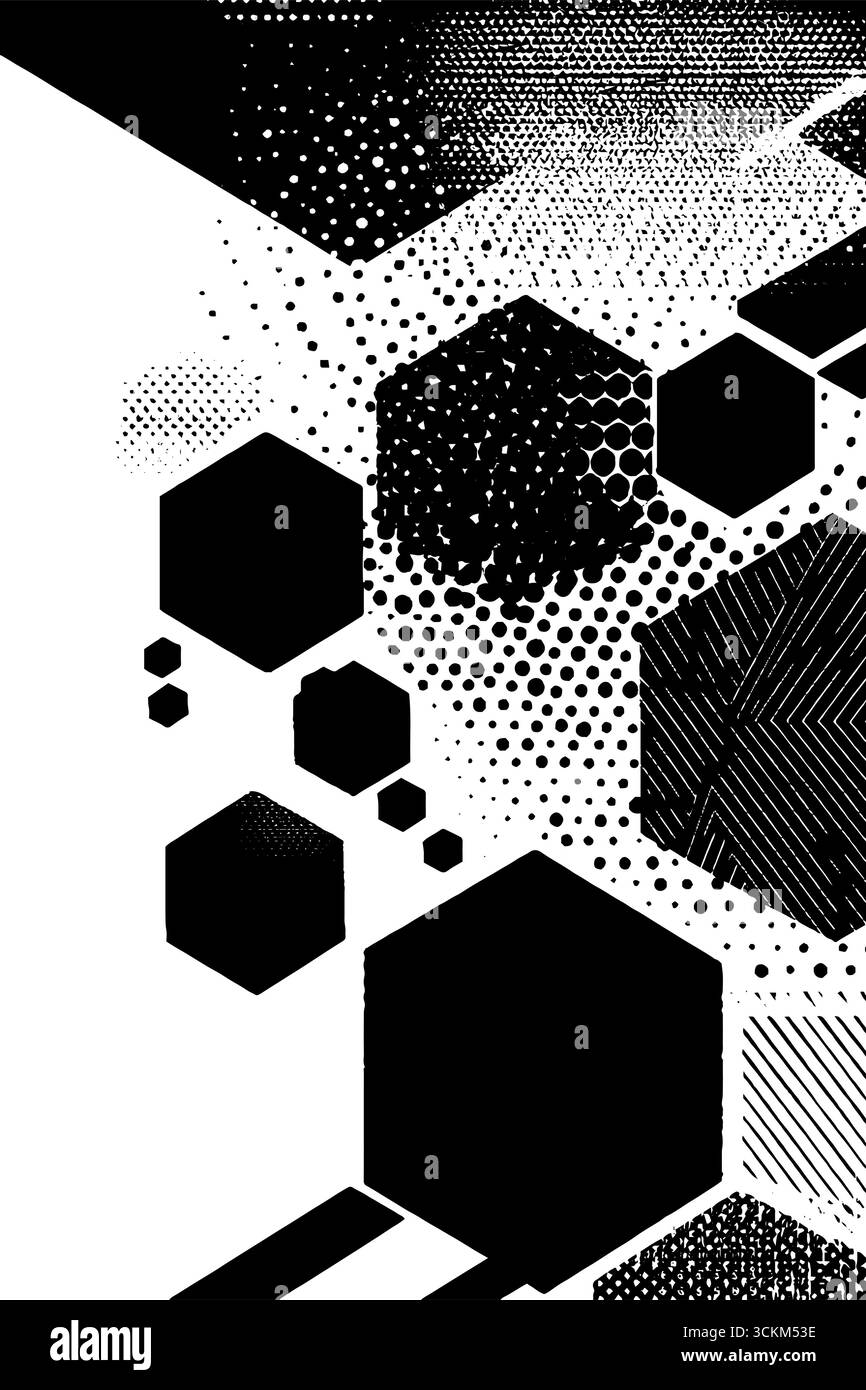 Hexagon vector pattern bold Black and White Stock Photos & Images - Alamy