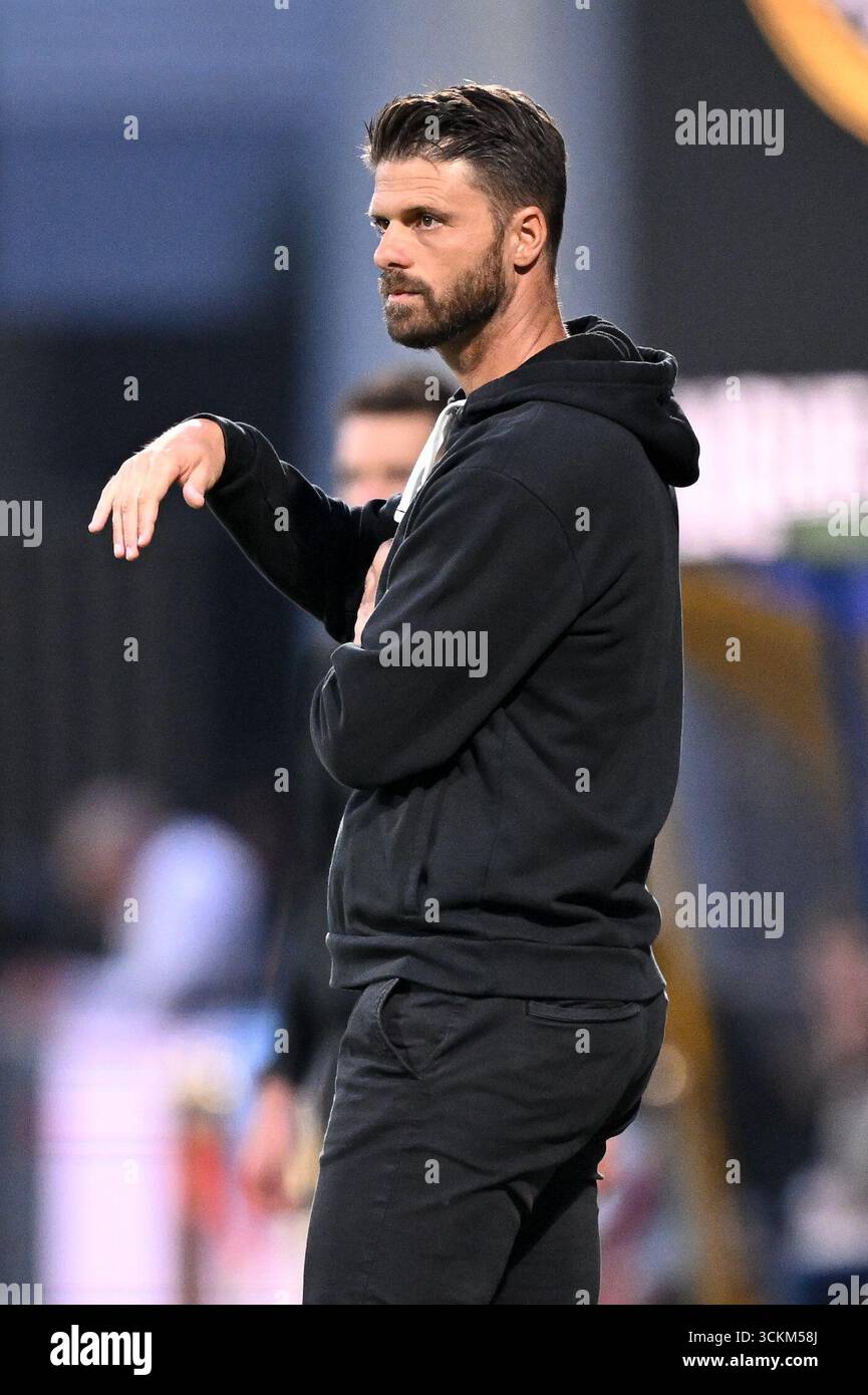 Gregory POIRIER (Entraineur Red Star) during the Ligue 2 BKT match ...