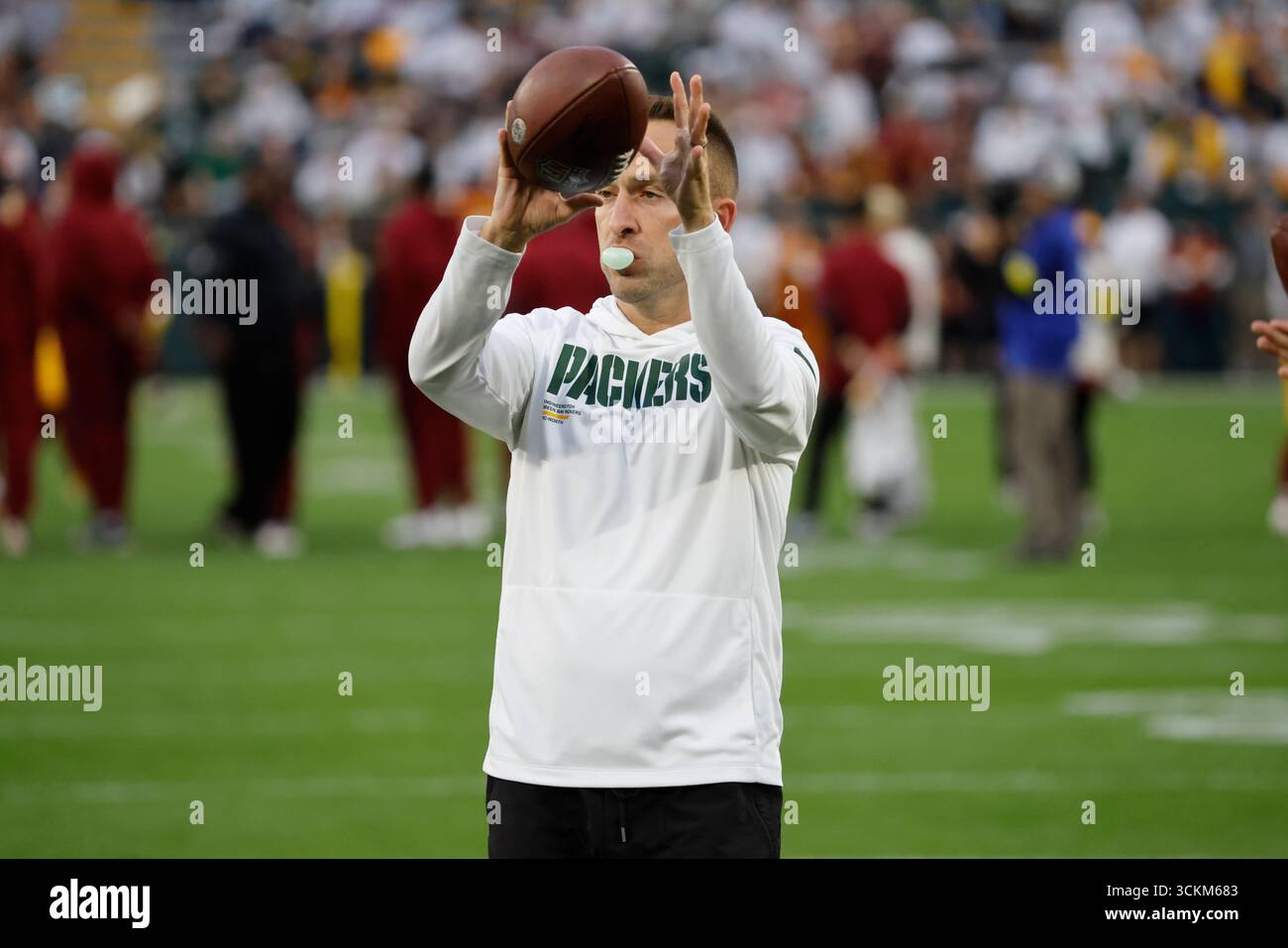Green Bay Packers defensive coordinator Jeff Hafley before an NFL ...