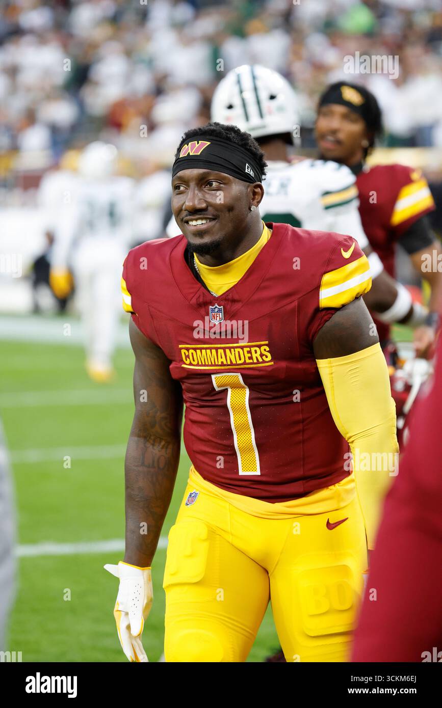Washington Commanders wide receiver Deebo Samuel before an NFL football ...
