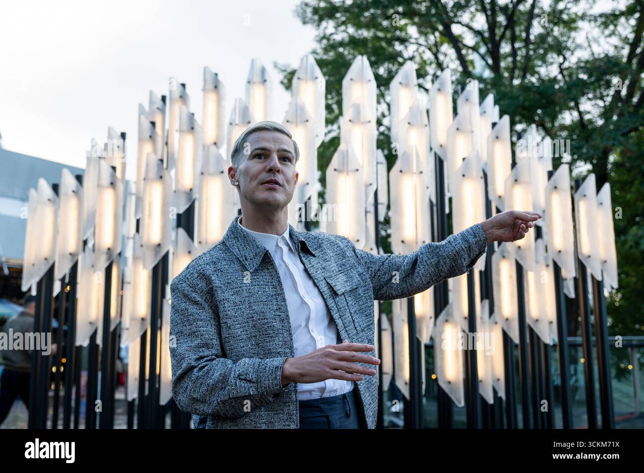 London, UK. 12 September 2025. A monumental light installation 'Beacon ...