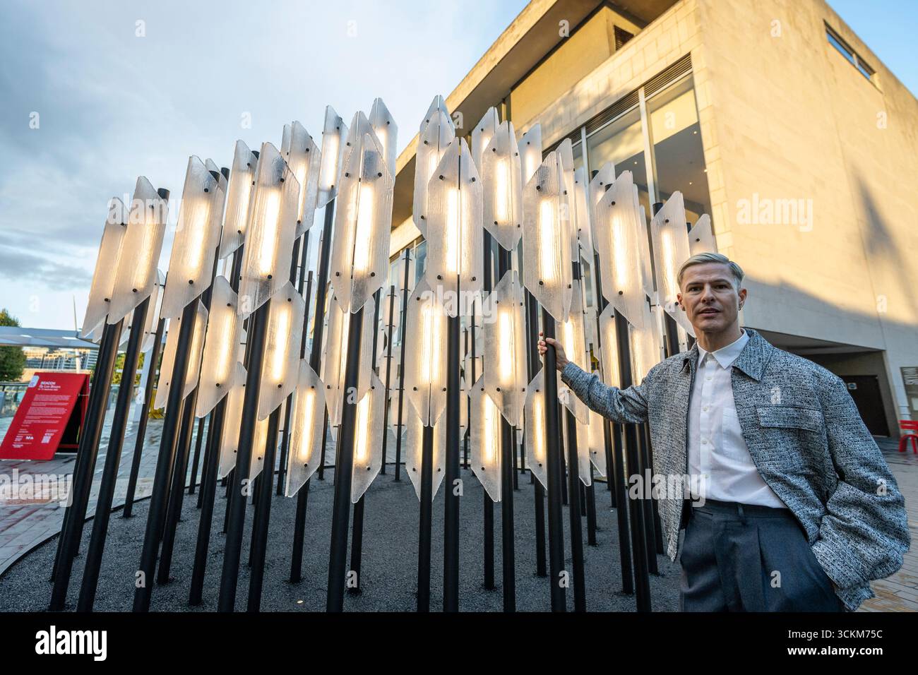 London, UK. 12 September 2025. A monumental light installation 'Beacon ...