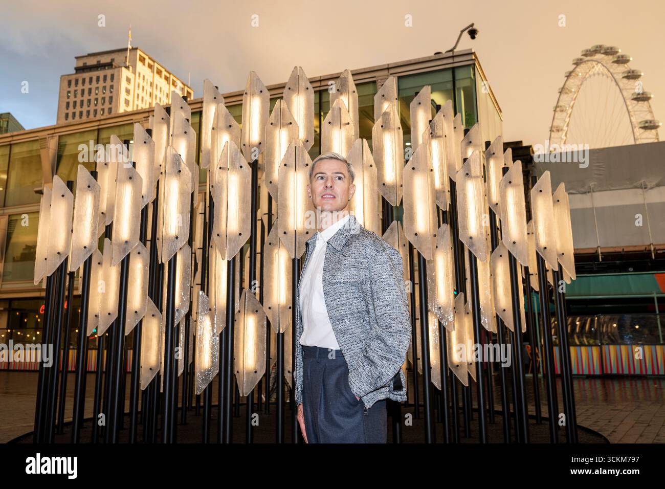 London, UK. 12 September 2025. A monumental light installation 'Beacon ...