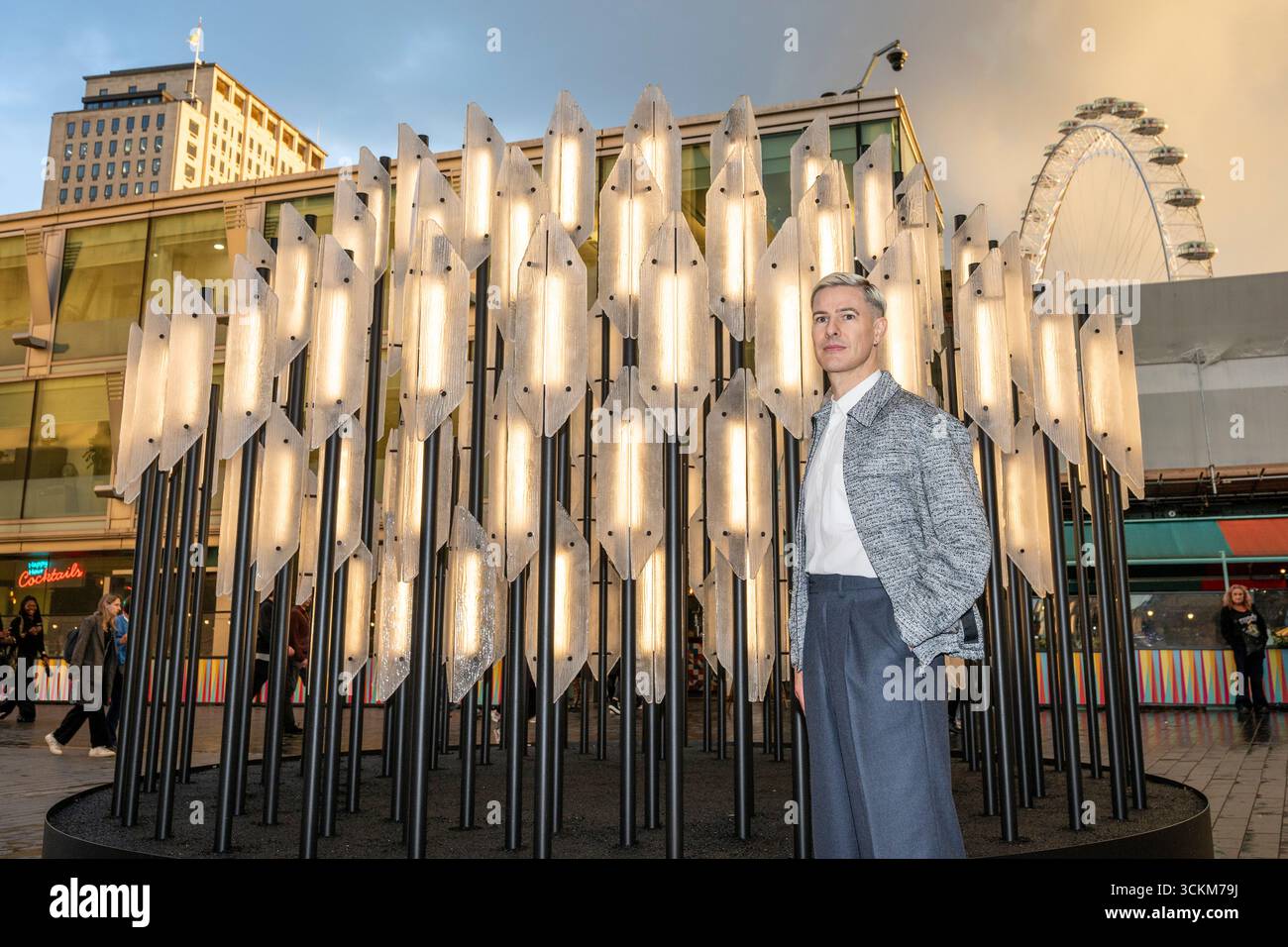 London, UK. 12 September 2025. A monumental light installation 'Beacon ...