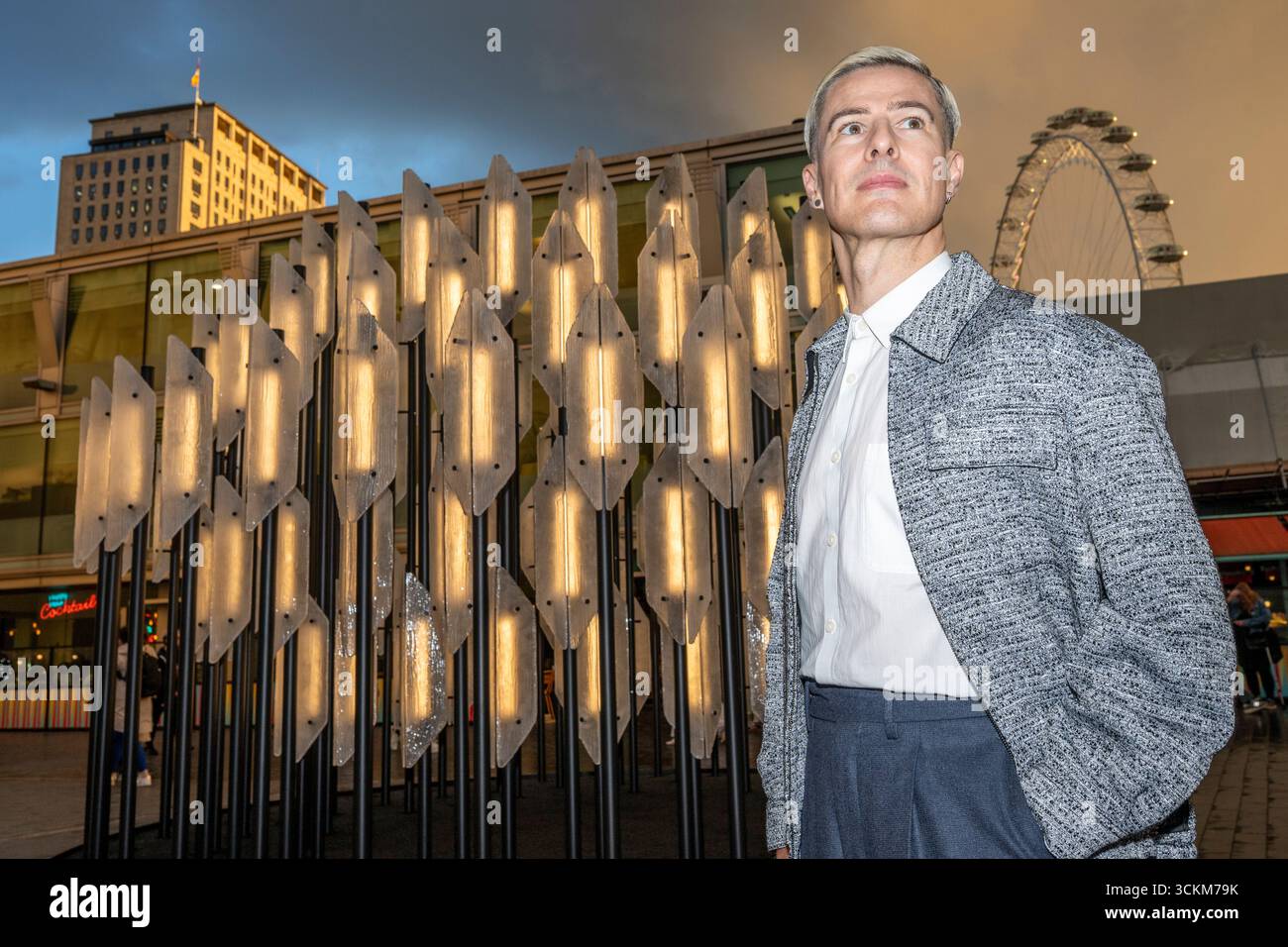 London, UK. 12 September 2025. A monumental light installation 'Beacon ...