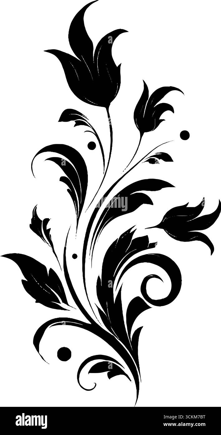 Interlocking flowers Black and White Stock Photos & Images - Alamy