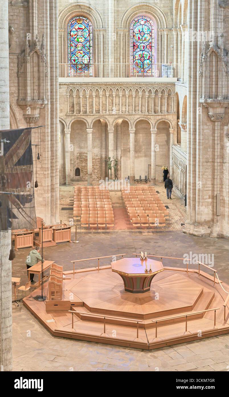 Octagon altar under the octagon tower dome at the christian cathedral ...