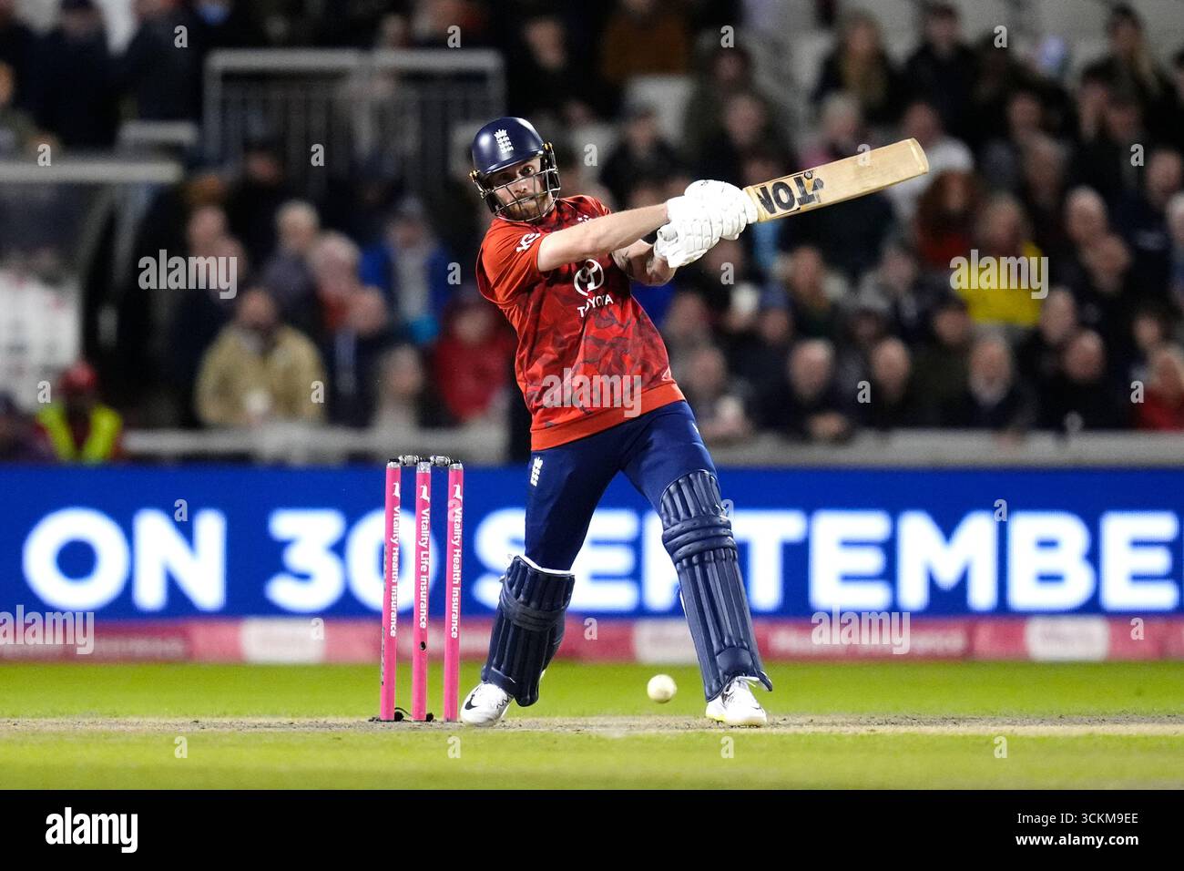 England's Phil Salt strikes the ball during the second International ...