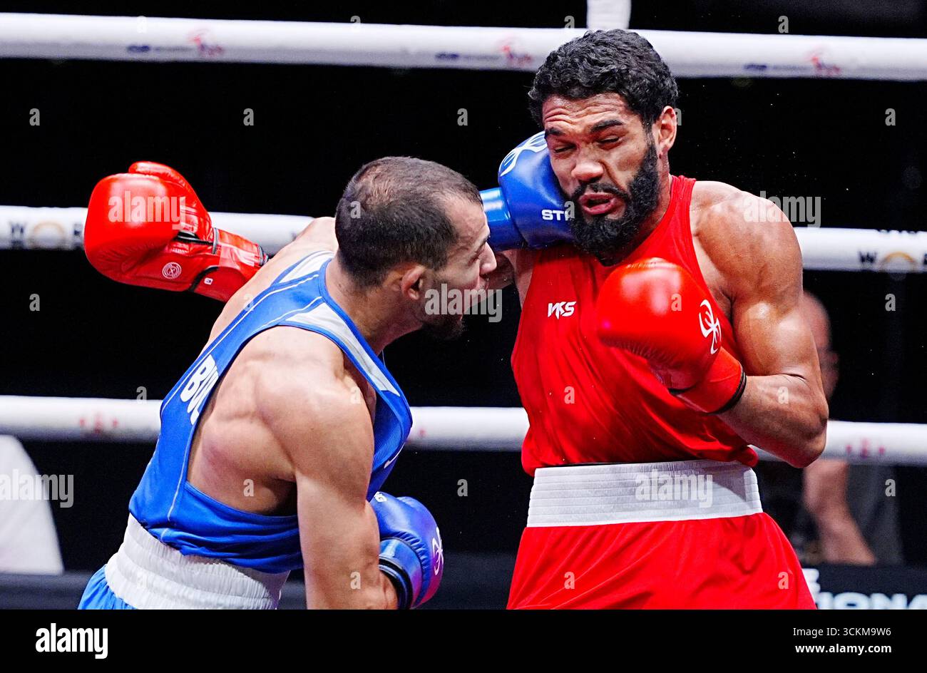 Luiz Gabriel Do N. C. De Oliveira (red) of Brazil in action against ...