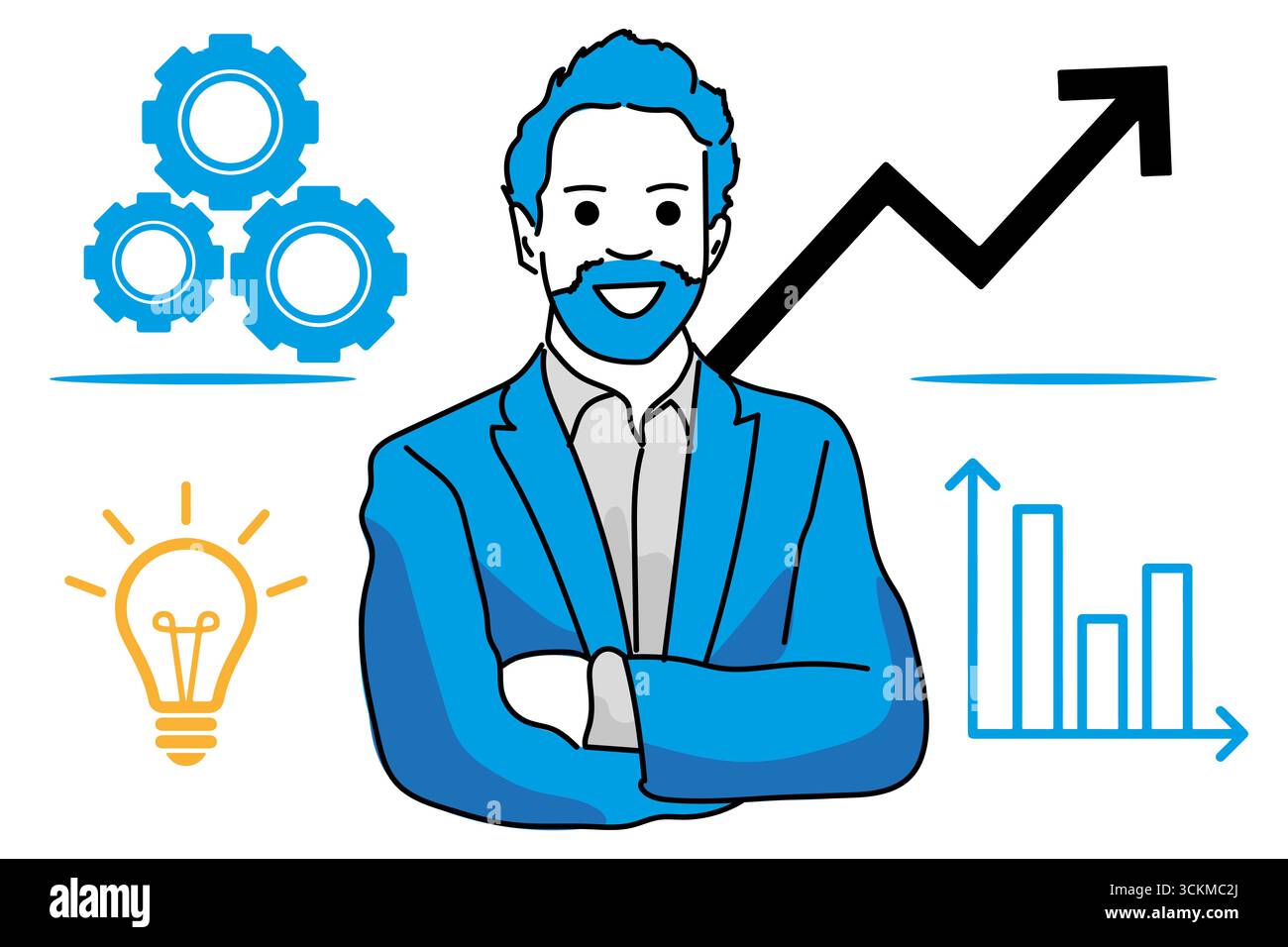 Working in office happy Cut Out Stock Images & Pictures - Alamy