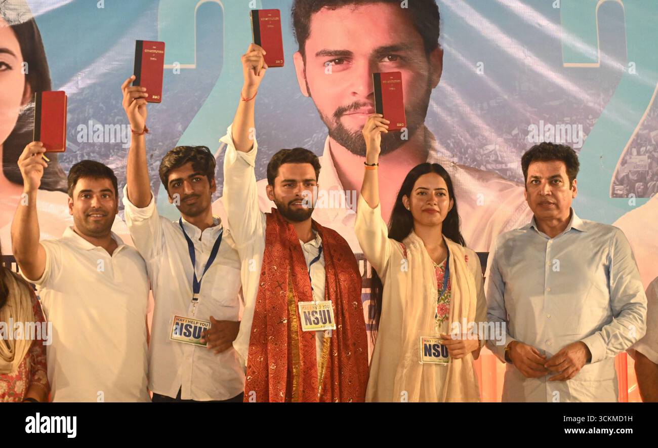 NEW DELHI, INDIA - SEPTEMBER 12: NSUI candidates for DUSU Joslyn ...