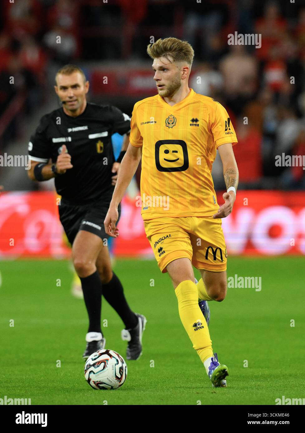 Mechelen's Mathis Servais pictured during a soccer match between ...