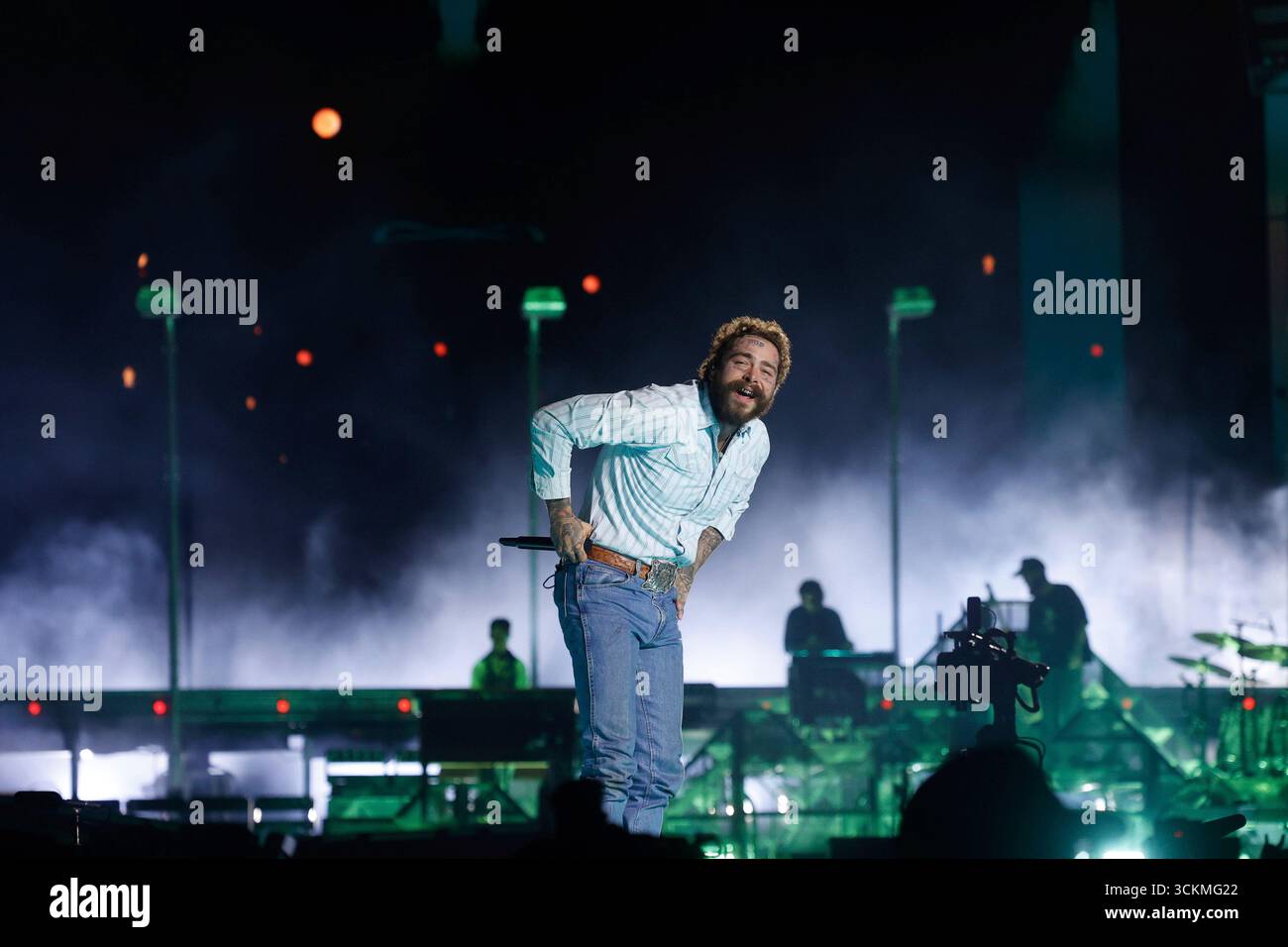 Singer Post Malone, during a concert at the Estadi Olímpic Lluís ...