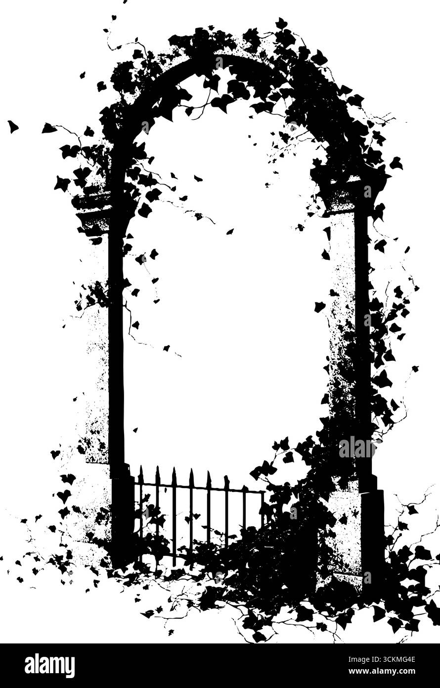 Entrance gate cemetery line Cut Out Stock Images & Pictures - Alamy